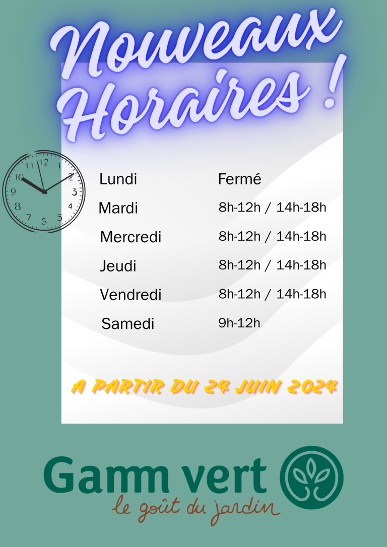 Nouveaux horaires magasin Gamm Vert de Belvèze-du-Razès - Cavale ...